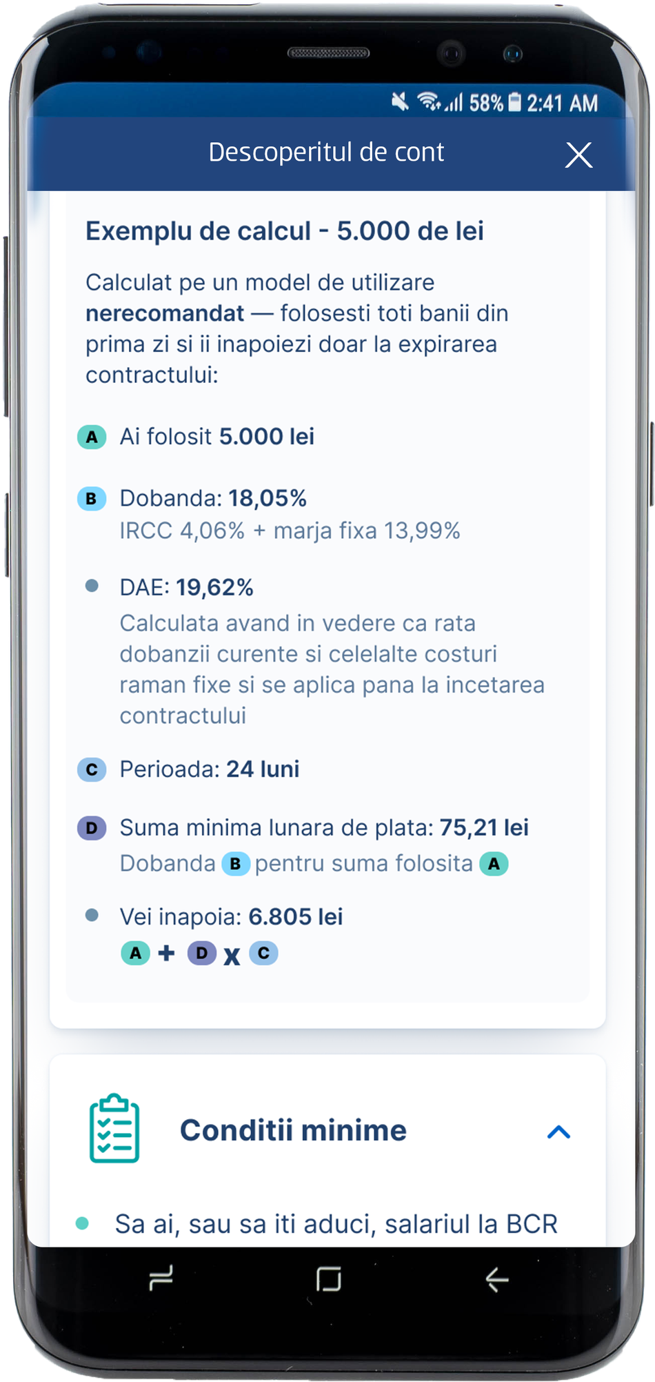 Descoperit de cont | Credite BCR | Banca Comercială Română